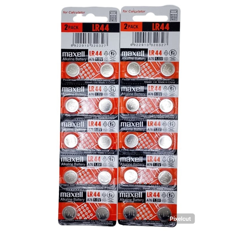 Jual Baterai original Maxell LR44 perlembar isi 10pcs | Shopee Indonesia