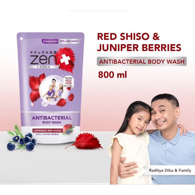 Jual Zen Antibacterial Body Wash Shiso & Juniper Berries Refill 800ml ...