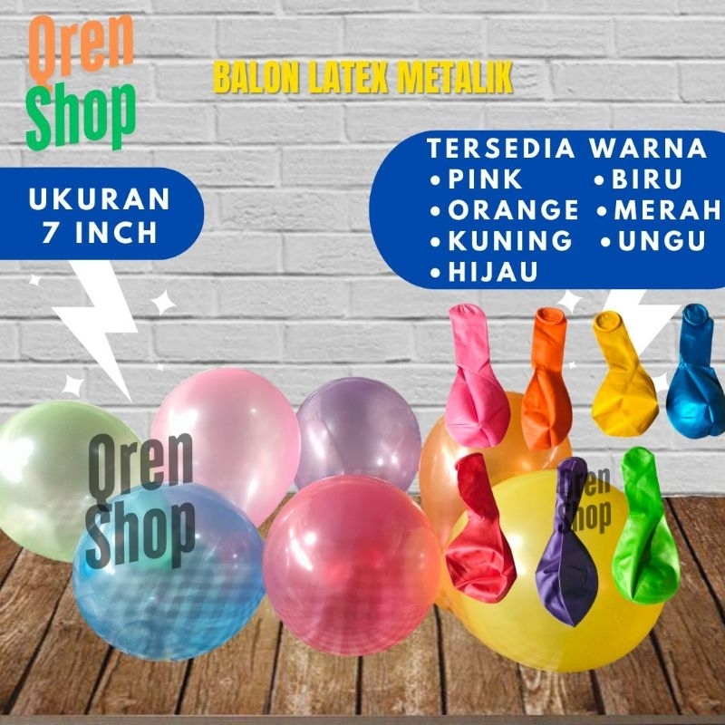 Jual balon metalik latex ulang tahun pesta ultah balloon warna warni ...