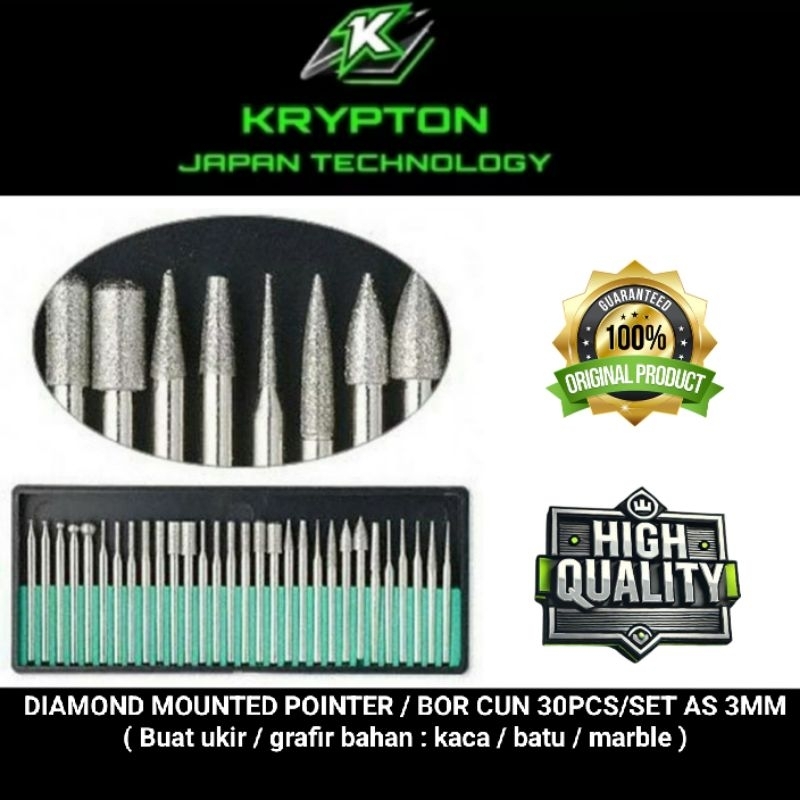 Jual MATA BOR CUN / UKIR / GRAFIR/ DIAMOND MOUNTED POINTER 30PCS/SET AS ...