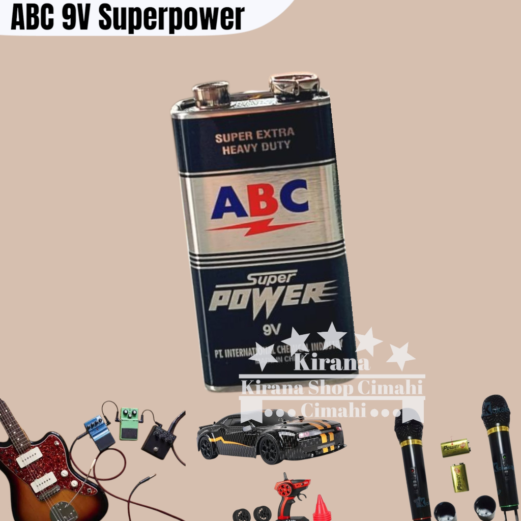 Jual ABC super power 9 volt 1(satu) pcs / baterai / battery / batu ...