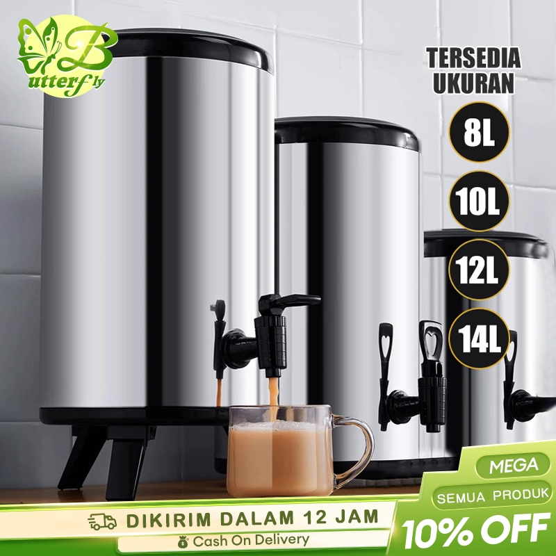 Jual ES Dispenser Air Dispenser Milk Tea Stainless Steel Termos Besar ...