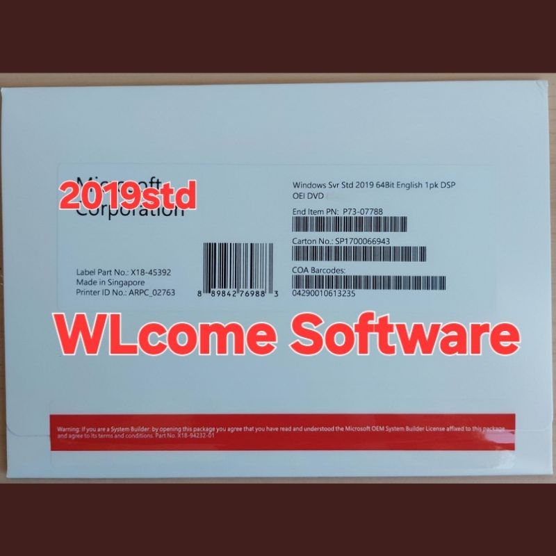 Jual WINDOWS SERVER 2019 STD / WINDOWS SERVER 2019 STANDARD 64 BIT ORI ...