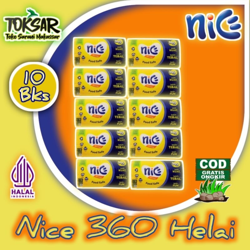 Jual Tisu Nice 360 Sheets PAKET HEMAT 10 BUNGKUS | Tissu Nice 360 Helai ...