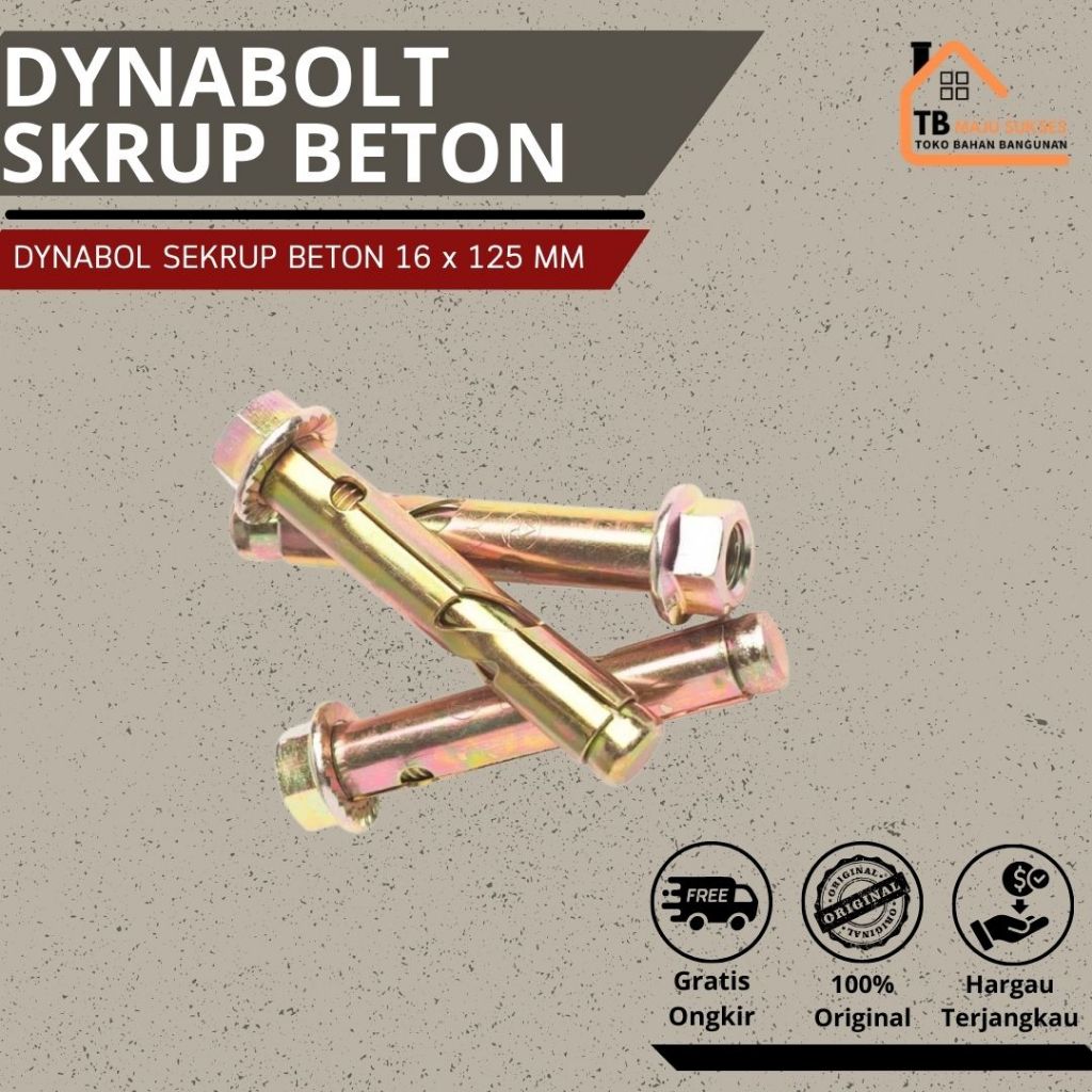 Jual Dynabolt Dynabol Sekrup Skrup Baut Beton Ukuran16 x 125 MM ...