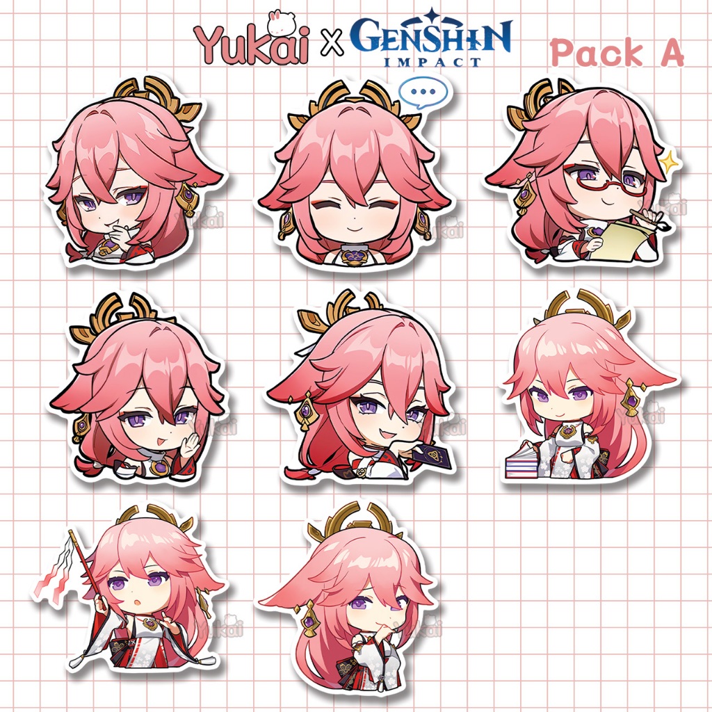 Jual Stiker Pack Yae Miko Genshin Impact Premium, Sticker Anime ...