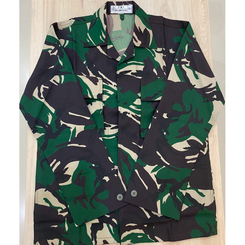 Jual BAJU PDL VELBED NON FURING PAKAI KANCING WARNA PEMBAGIAN TNI ANTI ...