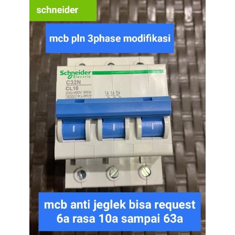 Jual mcb pln 3phase modif anti jegglek sperti 6a rasa 10a sampai 63a | Shopee Indonesia