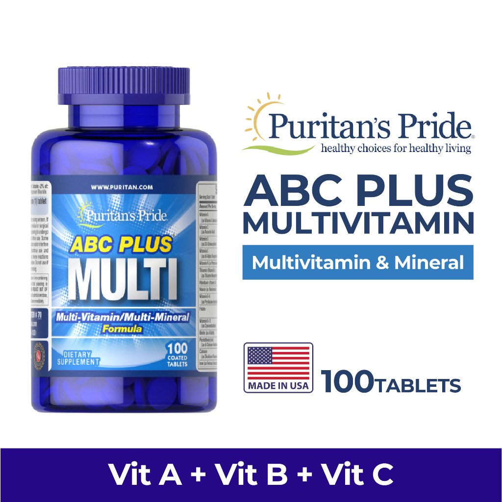 Jual Puritan Pride ABC Plus Multivitamin Mineral Formula For Adult 100 ...