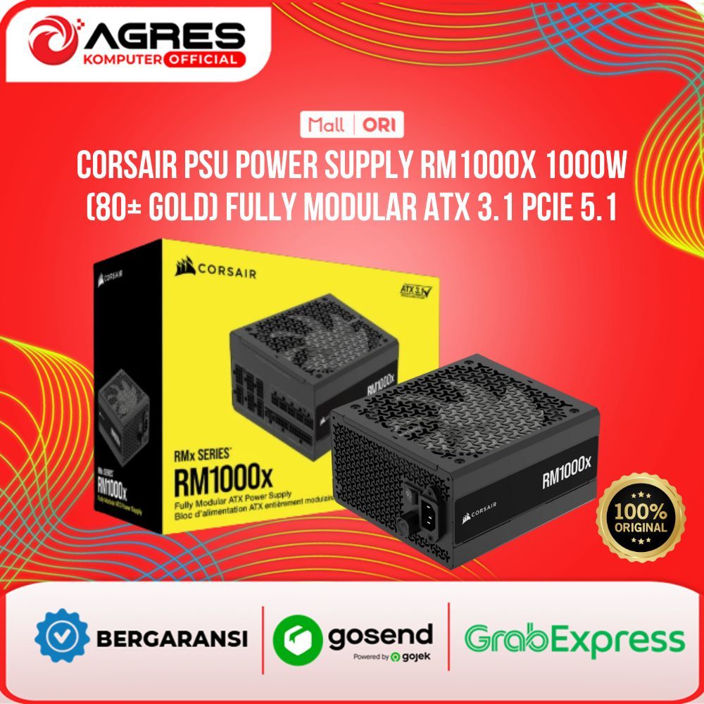 Jual CORSAIR PSU POWER SUPPLY RM1000X 1000W (80+ GOLD) FULLY MODULAR ...