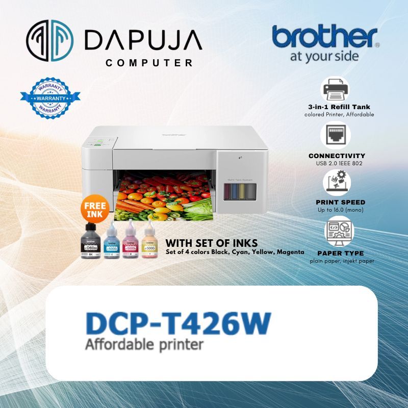 Jual Printer Brother DCP-T426W(PUTIH) Multifungsi Printer Wifi | Shopee ...