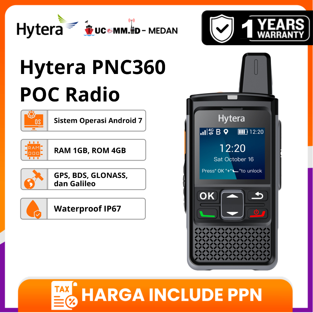 Jual HYTERA PNC 360 POC Radio HT Jarak Jauh Simcard 4G Wifi LTE GPS ...