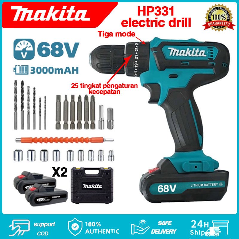 Jual Makita DF331 Bor Tangan Listrik Tanpa Kabel 68V Bor Impact Bor Obeng Listrik Multi-alat ...