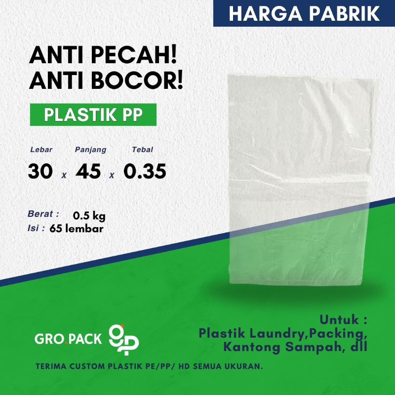 Jual Gro Pack - Plastik PP Ori / Plastik Pembungkus Ori / Plastik Packing / Plastik Laundry ...