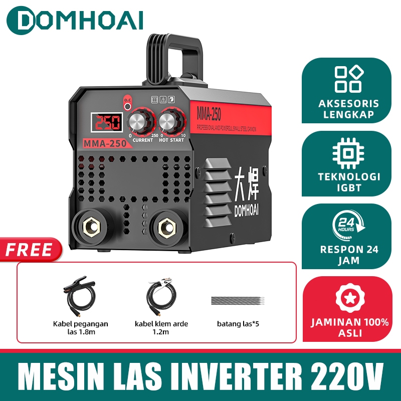 Jual DOMHOAI Mesin Las MMA-250 Inverter Las Listrik IGBT Mesin Las Tampilan Digital Definisi ...