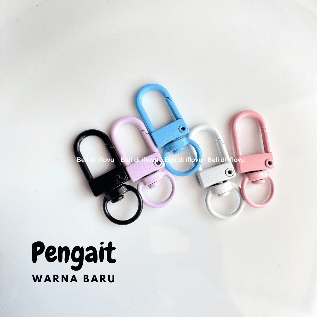 Jual Kait Pengait Gantungan Kunci Tas Kew Kew Besi Warna Warni Hitam ...