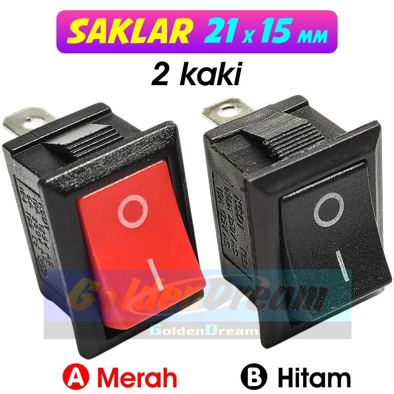 Jual Saklar Power 21mm x 15mm Rocker Switch dengan 2 kaki 21x15mm ...