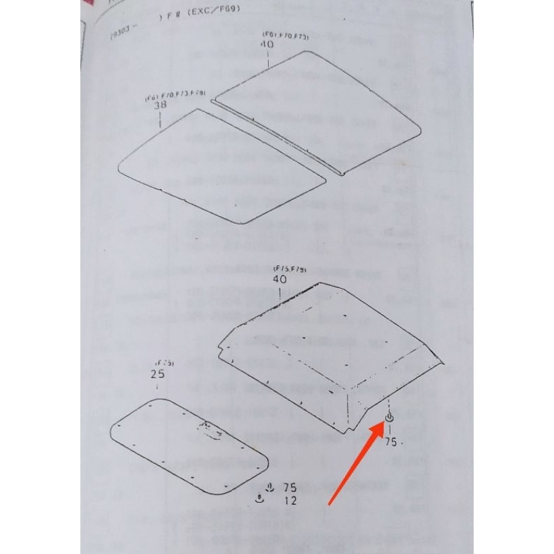 Jual ASLI F75 F78 clip plastik lock headlining Roof klip pelastik head ...