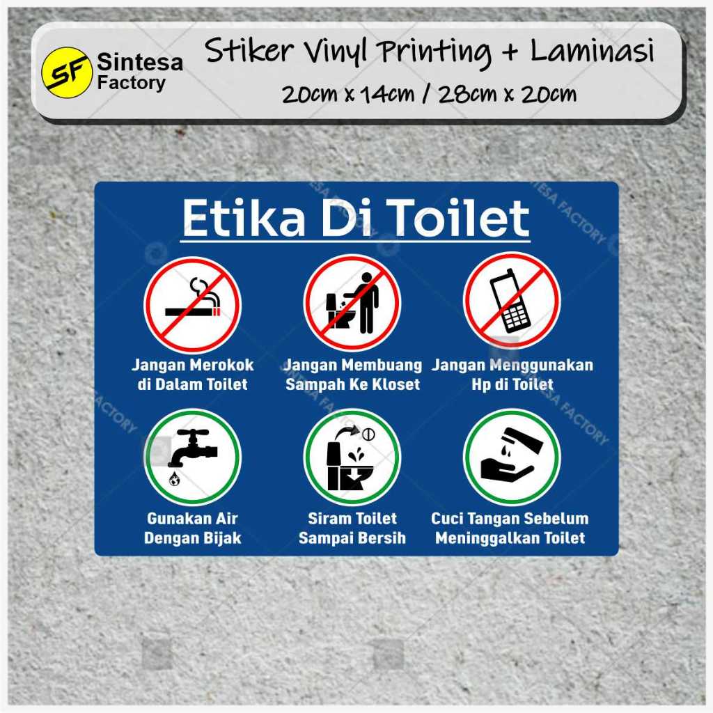 Jual Stiker Etika Toilet Stiker Toilet Umum Stiker Himbauan di Toilet ...