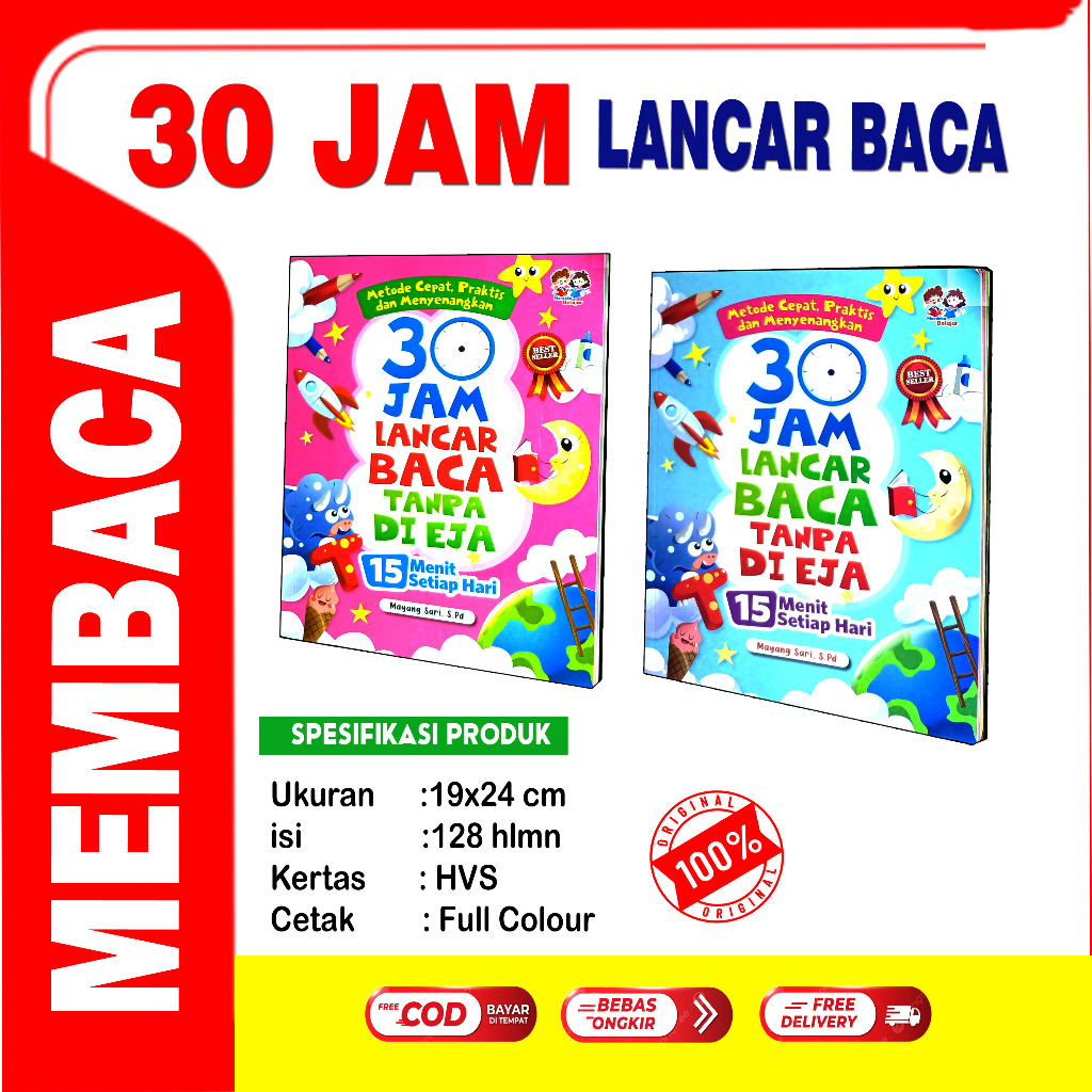 Jual Buku Lancar Membaca 30 jam Tanpa Di Eja/15 menit setiap hari ...