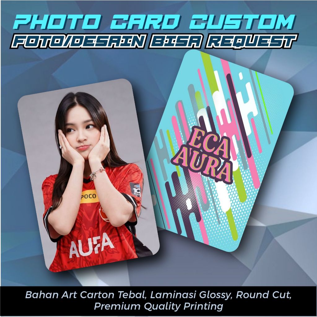 Jual PHOTOCARD CUSTOM ARTIS IDOLA KARTU FOTO SELEB DESAIN REQUEST BAHAN ...