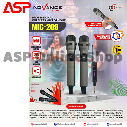 Jual ADVANCE MIC 209 Digital Wireless Microphone Dual Bluetooth ...