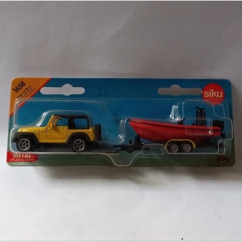 Jual siku jeep wrangler with boat trailer diecast (t) | Shopee Indonesia