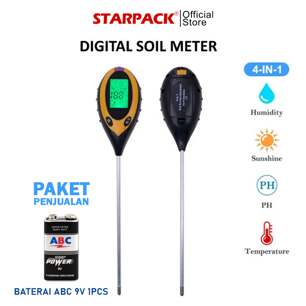 Jual Digital Soil Analyzer Tester Meter Alat Ukur PH Tanah 4 in 1 ...