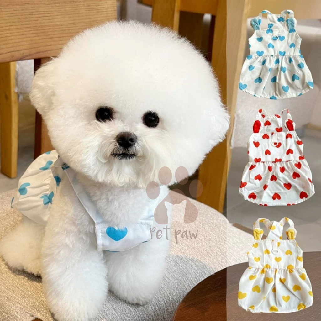 Jual Petpaw Baju Anjing Kucing Heart Dress Gaun Anabul Motif Hati Premium | Shopee Indonesia