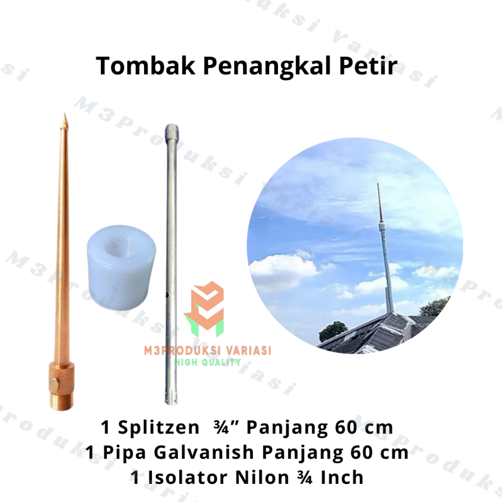Jual Penangkal Petir Splitzen Babit Tembaga Isolator Nilon Babit ...