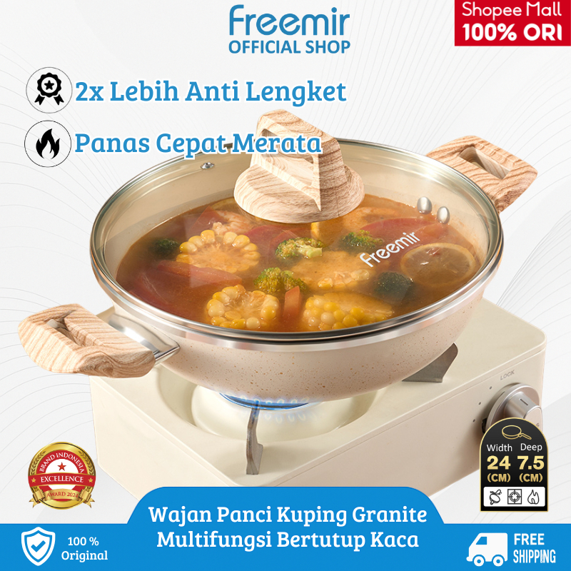 Jual Special freemir Wajan Panci Penggorengan Beige Granit Anti lengket ...