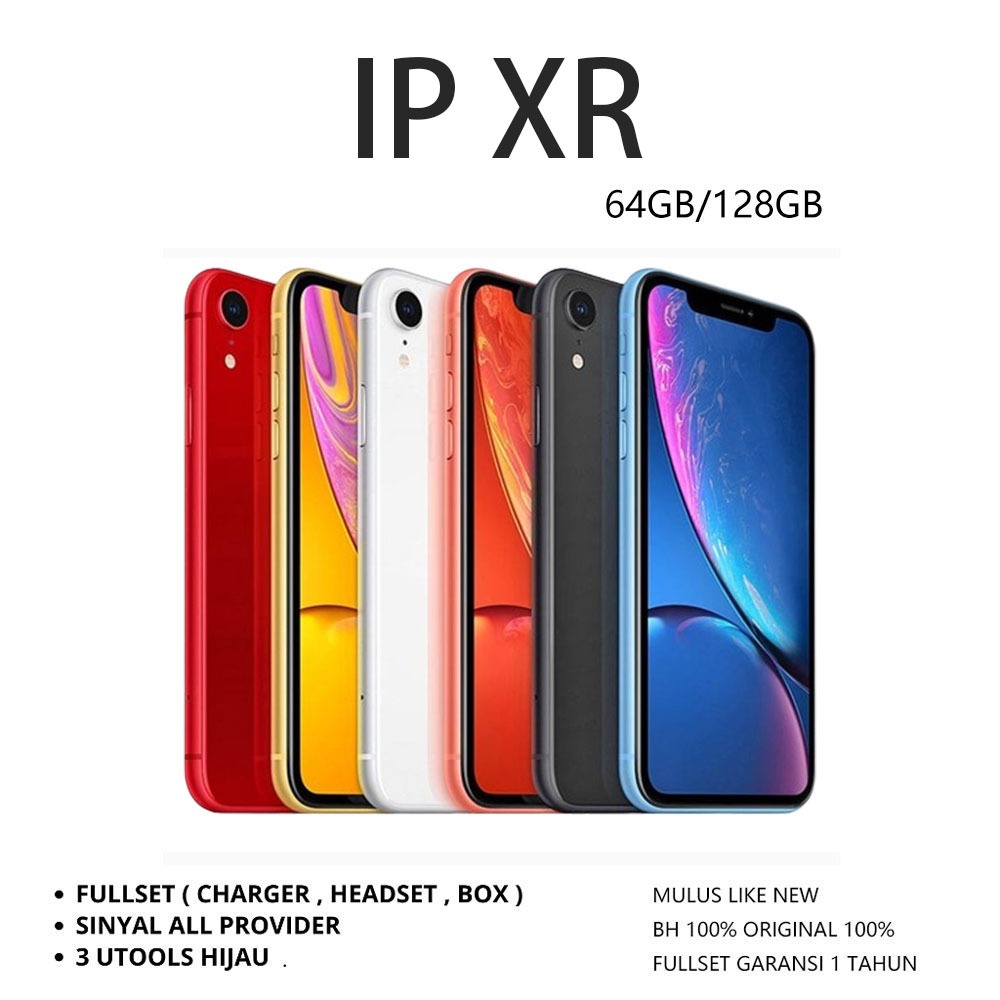 Jual HP XR Iphone Xr 128GB/64GB Second Mulus Like New Bergansi 100% MULUS NORMAL FULLSET ...