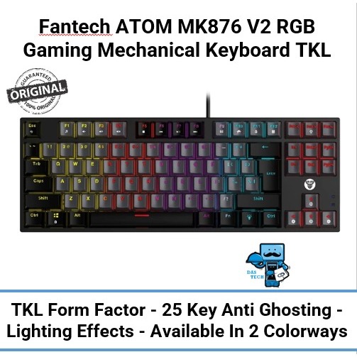 Jual Fantech ATOM MK876 V2 RGB Gaming Mechanical Keyboard TKL - Produk Original | Shopee Indonesia