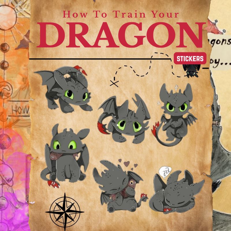 Jual stiker how to train your dragon toothless lucu aesthetic aksesoris ...