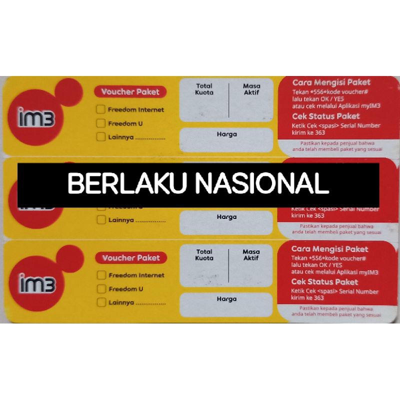 Jual voucher kosong im3 exp 31 desember 2026 (Berlaku Nasional ...