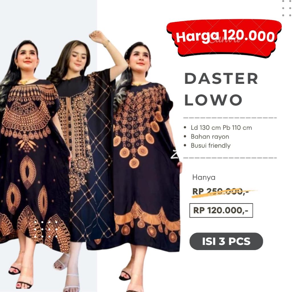 Jual 3Pc Daster Lowo Premium Jumbo Busui Terbaru Viral Keknian Murah ...