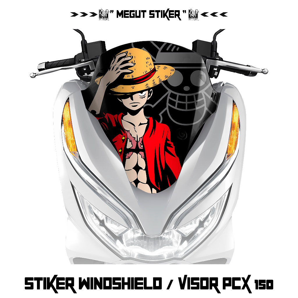 Jual Stiker Visor Windshield Honda Pcx Old 150 Abs Gambar One Piece (18 ...
