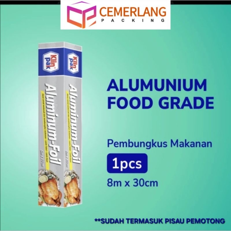 Jual Alumunium Aluminium Foil Roll Klinpak / PackWrap 30cm x 8m 30x8 ...