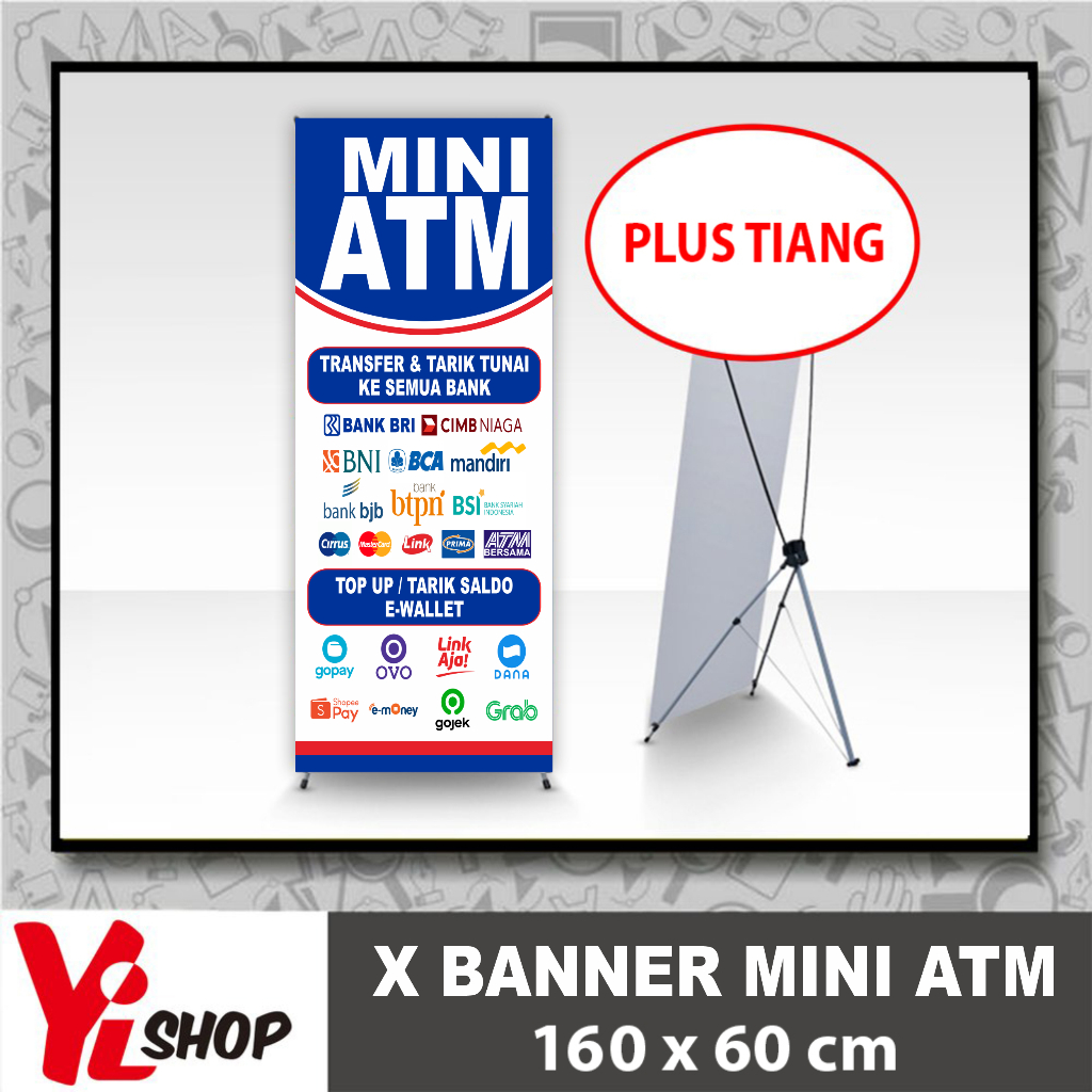 Jual Paket Y Banner / X Banner 60 x 160 (cm) Agen Mini ATM, PPOB, Agen ...