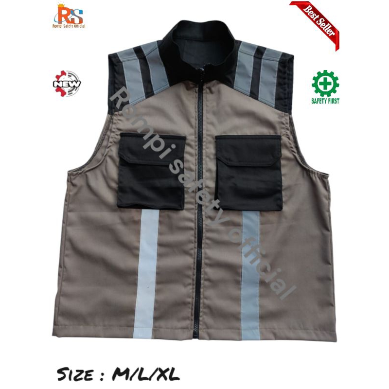 Jual CUSTOM ROMPI SAFETY / SAFETY VEST MODEL KERAH / ROMPI PROYEK ...