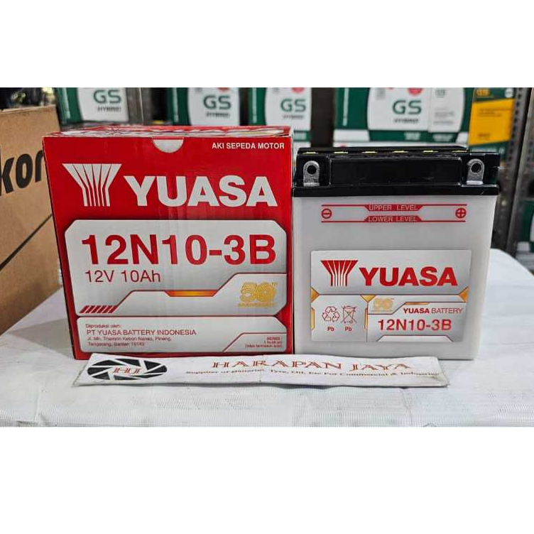 Jual AKI MOTOR YUASA 12N10-3B (10AH) BASAH | Shopee Indonesia