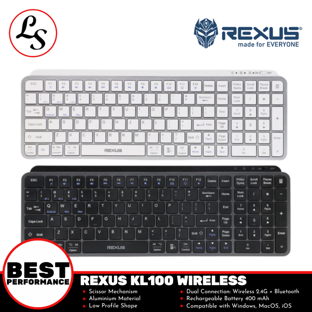 Jual REXUS KEYBOARD KL100 Wireless Bluetooth | Shopee Indonesia