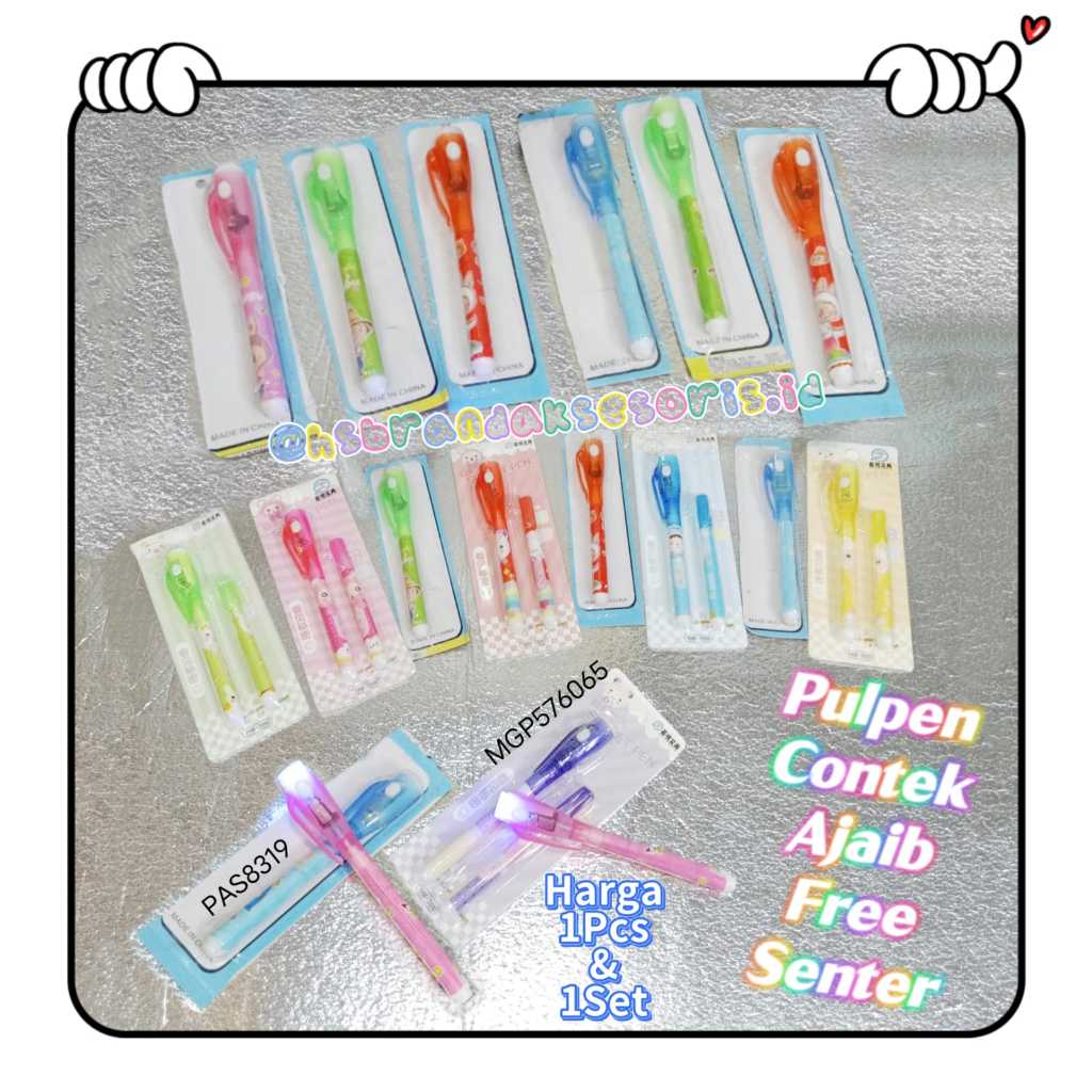 Jual PULPEN CONTEK AJAIB FREE SENTER / PENA LAMPU LED / PEN CONTEK ...