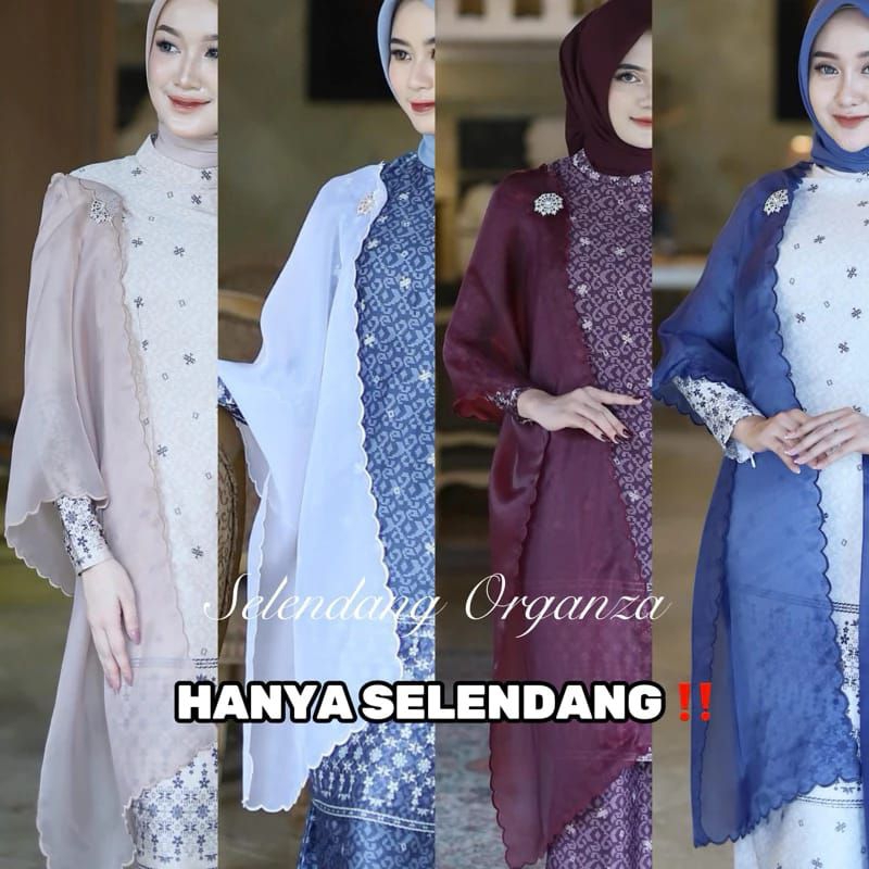 Jual Selendang Organza Bordir Veil Melayu | Shopee Indonesia
