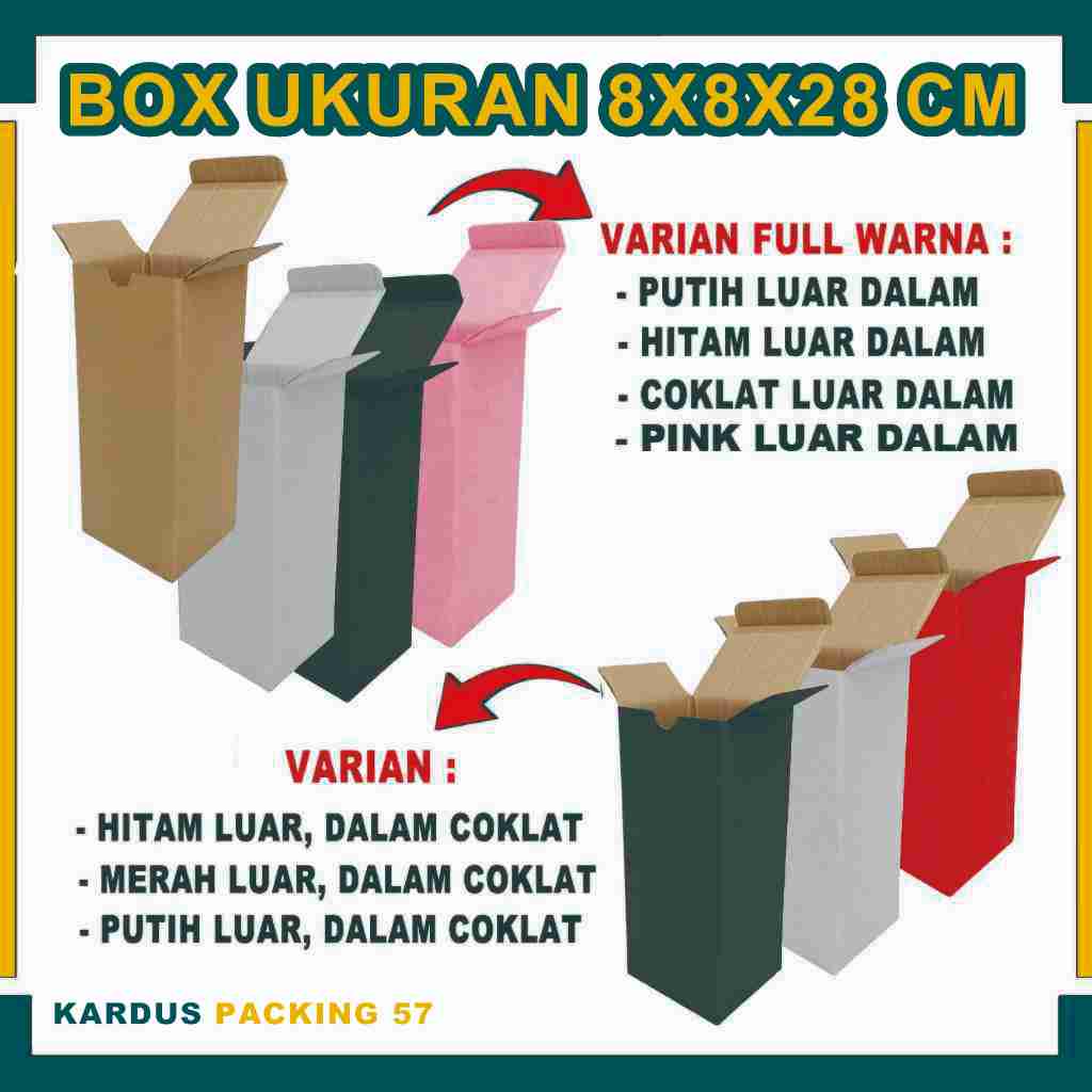 Jual Box 8x8x28 Cm / Box Polos / Karton Packing / Box Parfum / Box ...