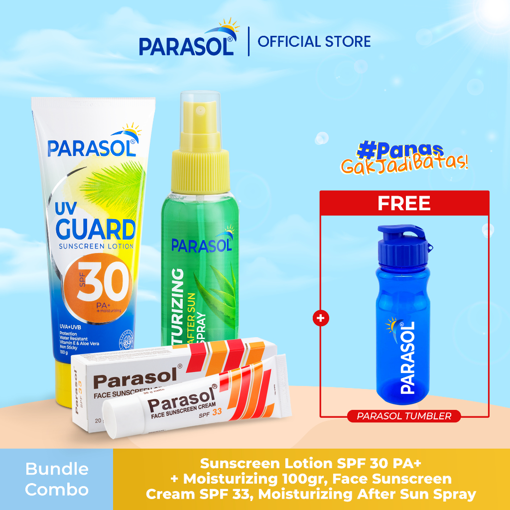 Jual Paket Parasol Lotion SPF30 100gr + Parasol Cream Sunscreen SPF33 ...