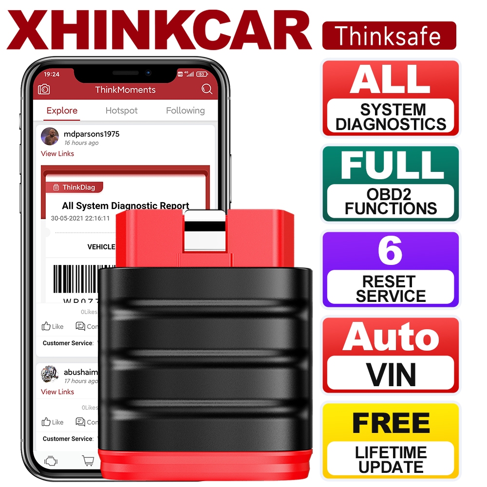 Jual THINKCAR Thinksafe Bluetooth OBD2 Scanner Full System Car Scanner ...