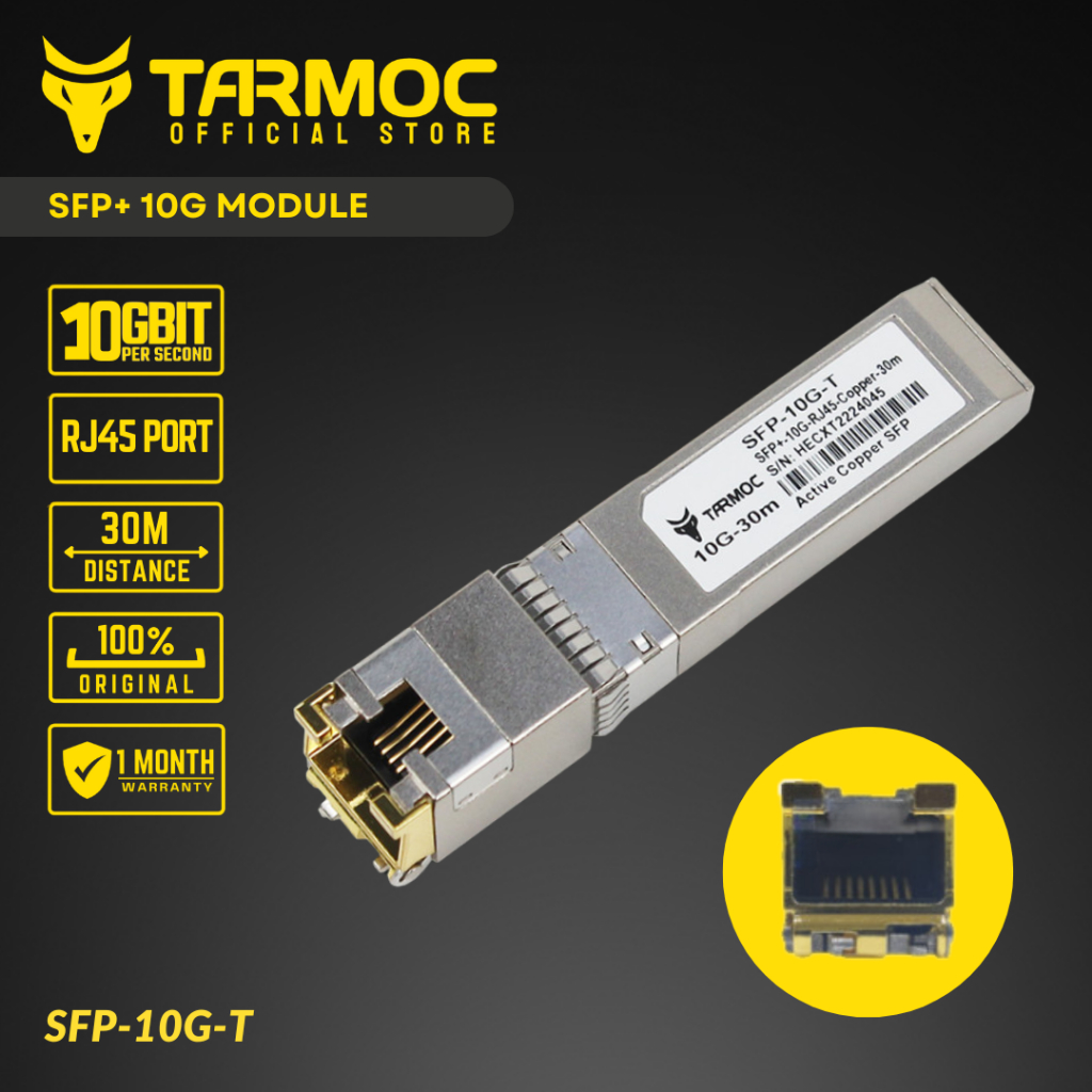 Jual Tarmoc SFP-10GE-T | SFP+ 10G RJ45 Copper 30m | SFP to RJ45 10G ...