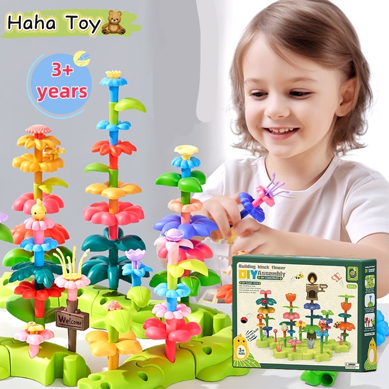 Jual HAHA TOY Garden Building Block Set Mainan DIY Bunga Blok Mainan ...