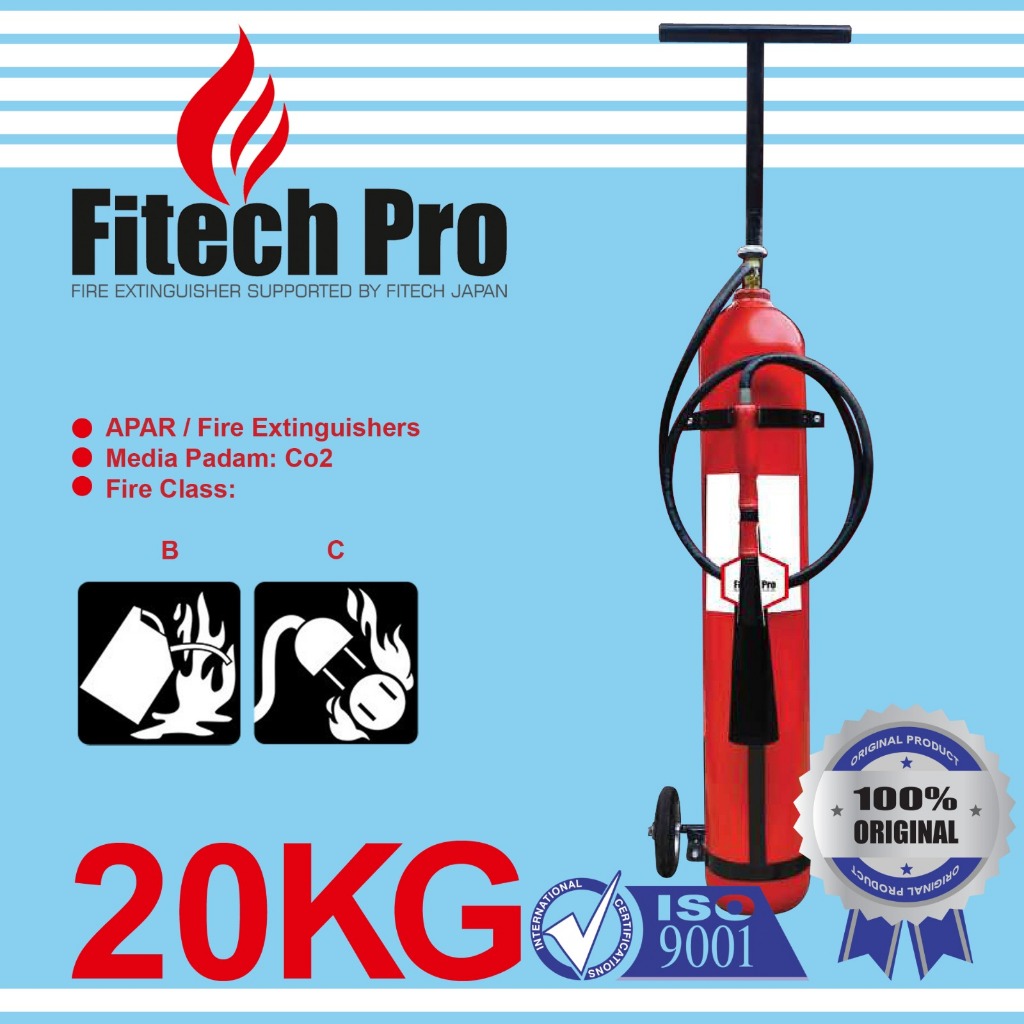 Jual Alat Pemadam Api Ringan Merk FITECH-PRO Tabung isi CO2 Ukuran 20KG ...